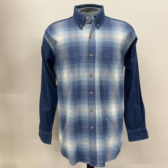 Roper | Shirts | Vintage Roper Chambray Denim Western Work Shirt Button ...